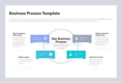 Modern Process Flow Diagram Layout Template Dark Version Stock Vector