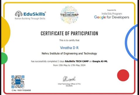 Vinotha Duraisamy On Linkedin Aicte Eduskills Aicteeduskills