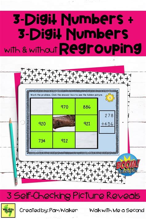 Digit Numbers Plus Digit Numbers With And Without Regrouping Boom Cards Third Grade