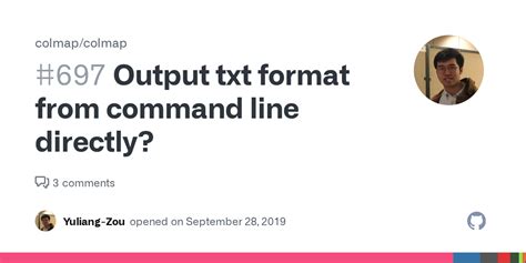 Output Txt Format From Command Line Directly · Issue 697 · Colmap