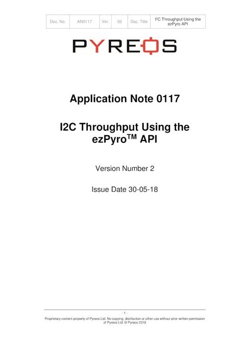 Pdf An0117 I2c Throughput On Ezpyroi2c Throughput Using The Ezpyro