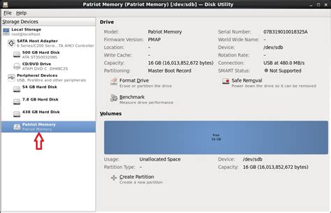 Create An Ext2 Fs In Linux Via Gui Disk Utility Centos 6 3 64bit