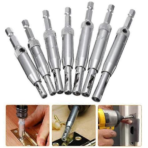 7pcs Self Centering Drill Bits High Speed Steel Hinge Drill Bit Door