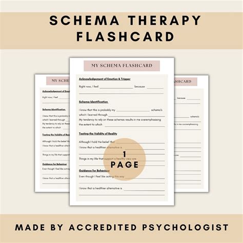 Schema Therapy Flashcard Mental Health Worksheet Pdf Digital Download