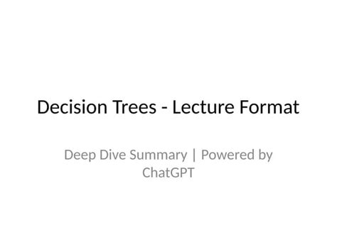 Decision Trees Lecture Pptx Basics Class Pptx