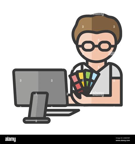 Graphic Designer Working Stock Vector Images Alamy