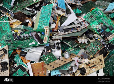 Electronic Circuits Garbage As Background From Recycle Industry Stock