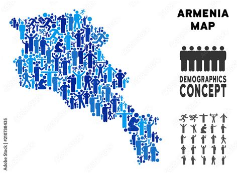Vector Population Armenia Map Demography Mosaic Of Armenia Map