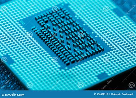 Close Up Of Cpu Chip Processor Selective Focus Stock Photo Image Of