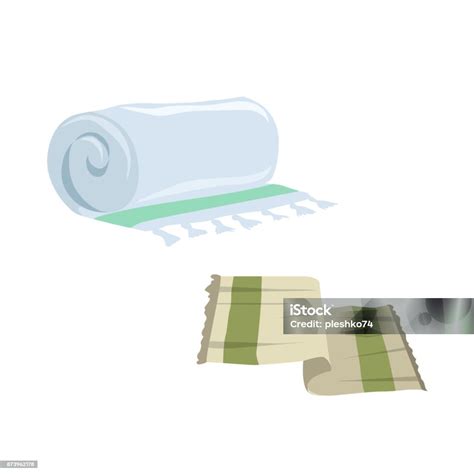 유행 만화 스타일 수건 아이콘 설정합니다 목욕 집 호텔 플랫 기호입니다 벡터 위생 그림 컬렉션입니다 0명에 대한 스톡 벡터 아트 및 기타 이미지 Istock