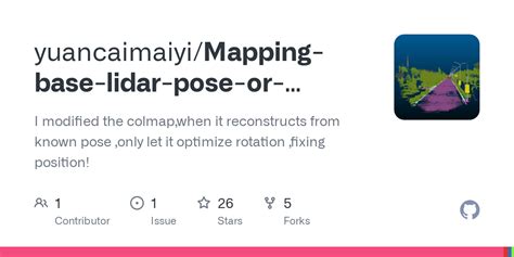 Github Yuancaimaiyimapping Base Lidar Pose Or Vslam Pose I Modified The Colmapwhen It