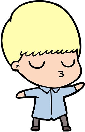 Ilustración De Chico Tranquilo De Dibujos Animados Y Más Vectores