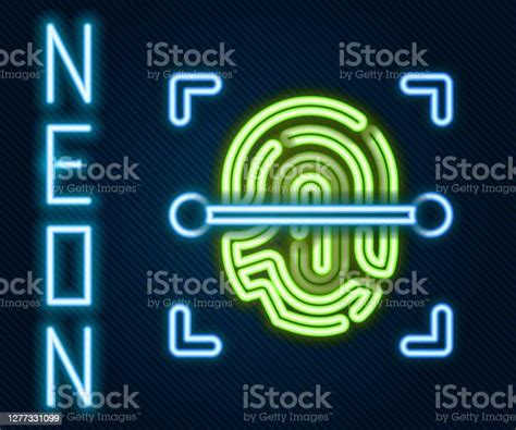發光霓虹燈線指紋圖示隔離在黑色背景id 應用圖示標識標誌觸摸 Id五顏六色的輪廓概念向量向量圖形及更多互聯網圖片 互聯網 人 人手指