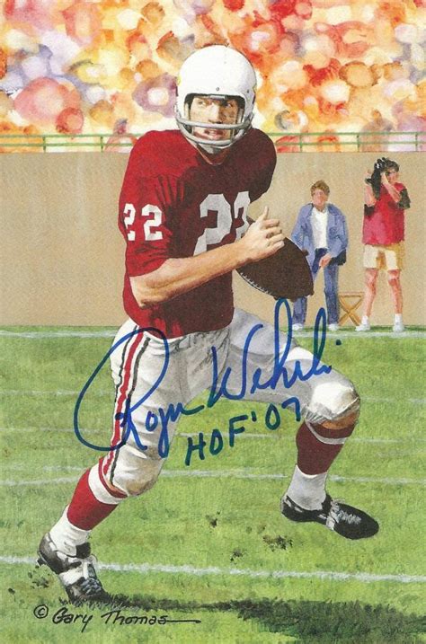 Autographed Roger Wehrli Goal Line Art Card Main Line Autographs