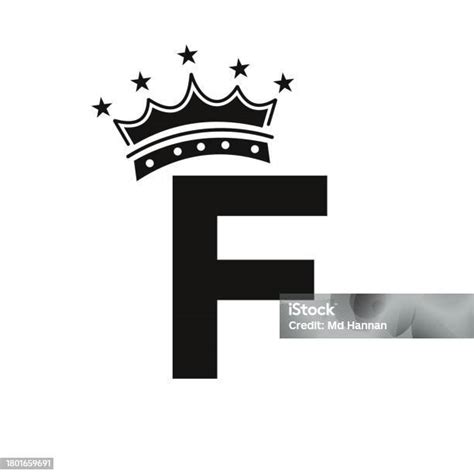 Logo De La Couronne Sur La Lettre F Avec Licône De Létoile Modèle