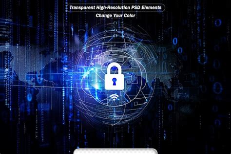 Premium Psd Cybersecurity And Global Communication Secure Data Network