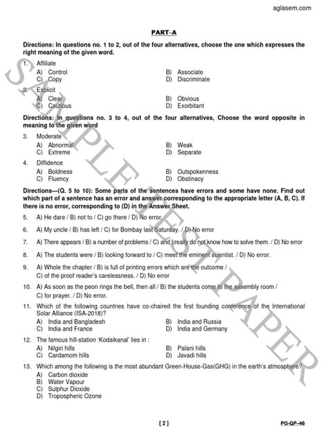 Cucet 20sample Pdf Psychology Cognition