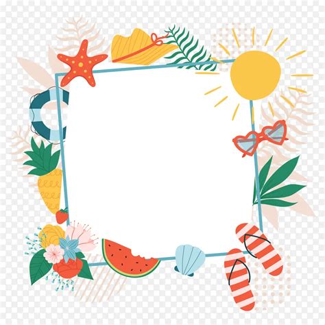 夏日海边度假小元素边框png图片素材下载图片编号vqkmvxlmoq 免抠素材网