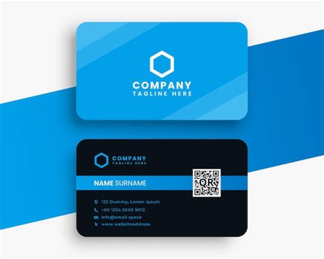 Blaue Farbe Moderne Visitenkartenvorlage Premium Vektor