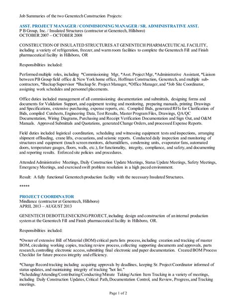 Genentech Project Summaries Docx