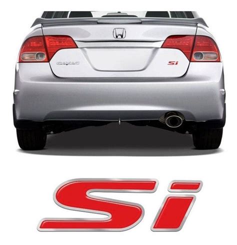 Emblema Si Honda New Civic Adesivo Traseiro Resinado R Em Mercado Livre