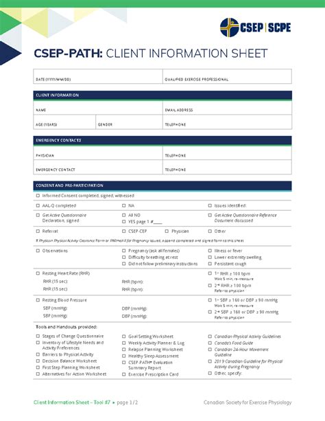 Tool 7 Client Information Sheet Csep Path Client Information Sheet