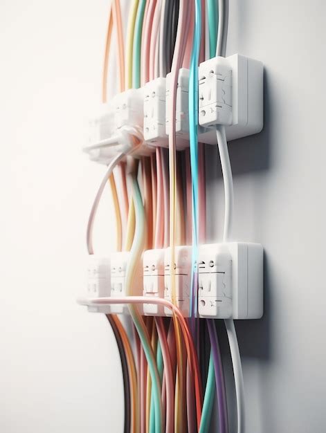 Premium Ai Image A Bunch Of Wires Are Plugged Into A Wall With One That Says The One On The