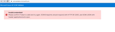 Unable To Validate Scim Endpoints Using Microsoft Scim Validator