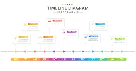 Infographic Template For Business 12 Months Modern Timeline Diagram