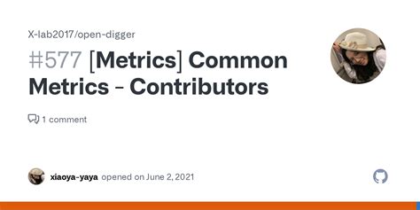 Metrics Common Metrics Contributors Issue 577 X Lab2017 Open
