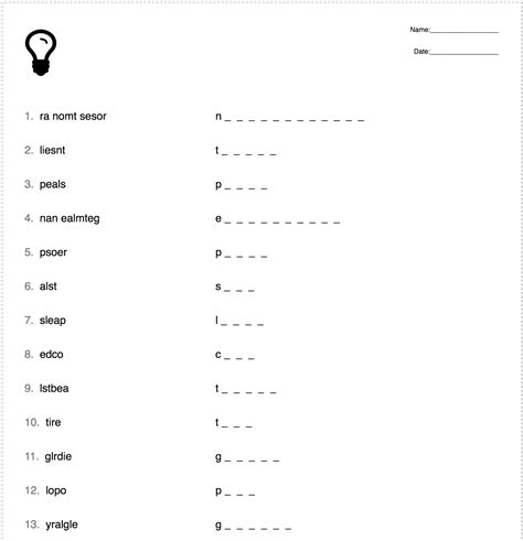 Free Vocabulary Worksheet Generator