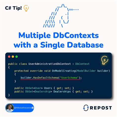 nikola knežević on linkedin with ef core you can easily have 𝗺𝘂𝗹𝘁𝗶𝗽𝗹𝗲