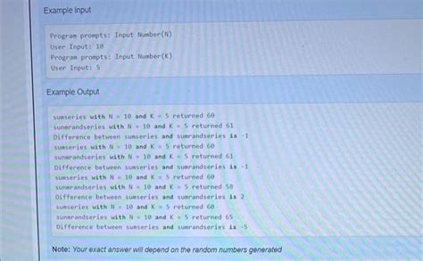 Solved Example Input Program Prompts Input Numbern User