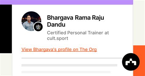 Bhargava Rama Raju Dandu Certified Personal Trainer At Cultsport