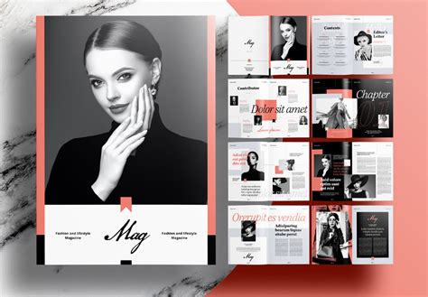 Indesign Template Editorial Red Magazine Layout On Behance Adobe