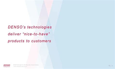 Developing Nice To Have” Products By Denso Style Advanced Development｜driven Base Denso