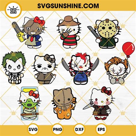 Hello Kitty Leatherface Svg Hello Kitty Horror Halloween Svg