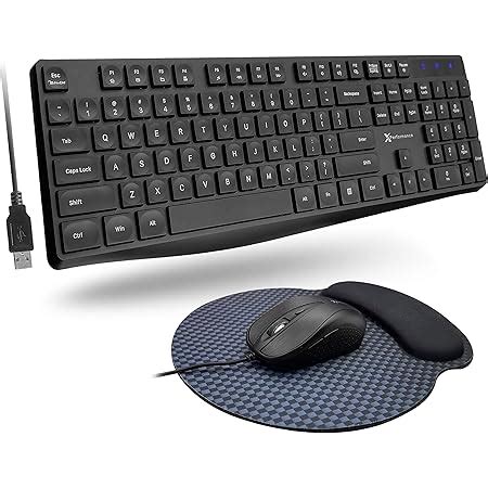 Amazon Com Amazon Basics USB Wired Computer Keyboard And Wired Mouse Bundle Pack Electronics
