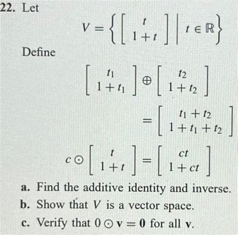 Solved Let V T T TR Define Chegg Com