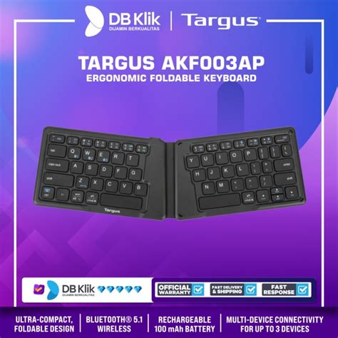Jual Keyboard Targus Akf003ap Ergonomic Foldable Antimicrobial