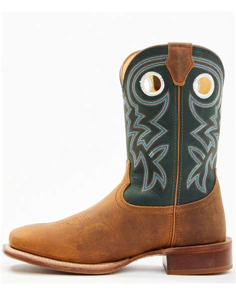 Justin Mens Frontier Western Boots Broad Square Toe Tan
