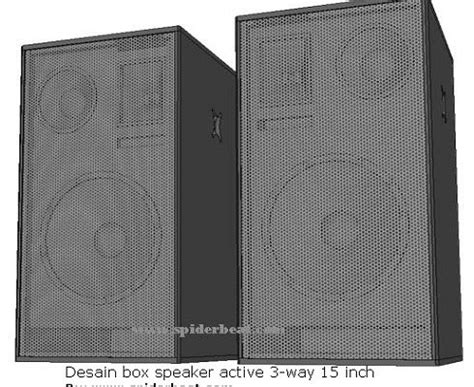 Desain Skema Box Speaker Monitor Panggung Inch Way