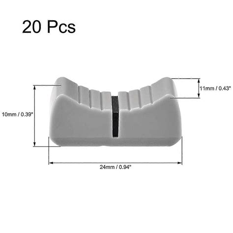 20pcs 24mmx11mmx10mm Console Mixer Slider Fader Knobs Replacement For