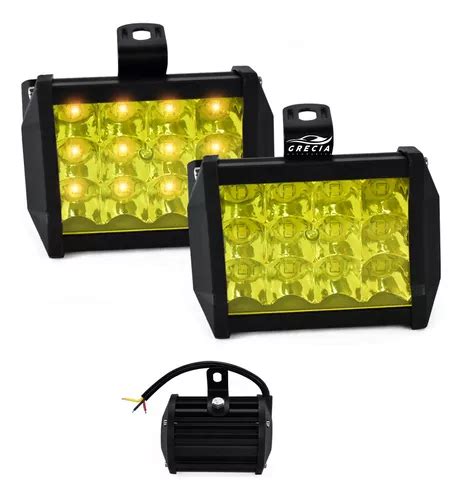Par Faro Automotriz Leds Luz Fija Y Estrobo Mercadolibre