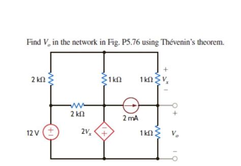 Solved Find Vo In The Network In Fig P Using Th Venin S Chegg