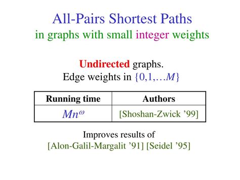 Ppt All Pairs Shortest Paths Via Fast Matrix Multiplication Powerpoint Presentation Id1827518