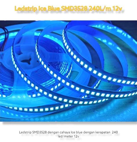 Promo Ledstrip SMD3528 240 Led Per Meter Warna Ice Blue 12v 10mm PCB Diskon 23 Di Seller Surota