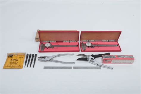 Grouping Of Vintage Sears Craftsman Lot Nos 9pc Metric Socket Set 2 Dial Caliper 9 And More