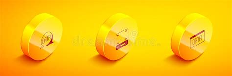 Set Isometric Data Analysis Server And Icon Vector Stock Illustration