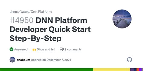 Dnn Platform Developer Quick Start Step By Step · Dnnsoftware Dnnplatform · Discussion 4950